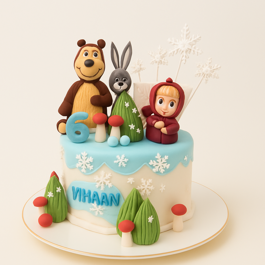 Masha & The Bear Winter Cake – Brown Bear Bakers