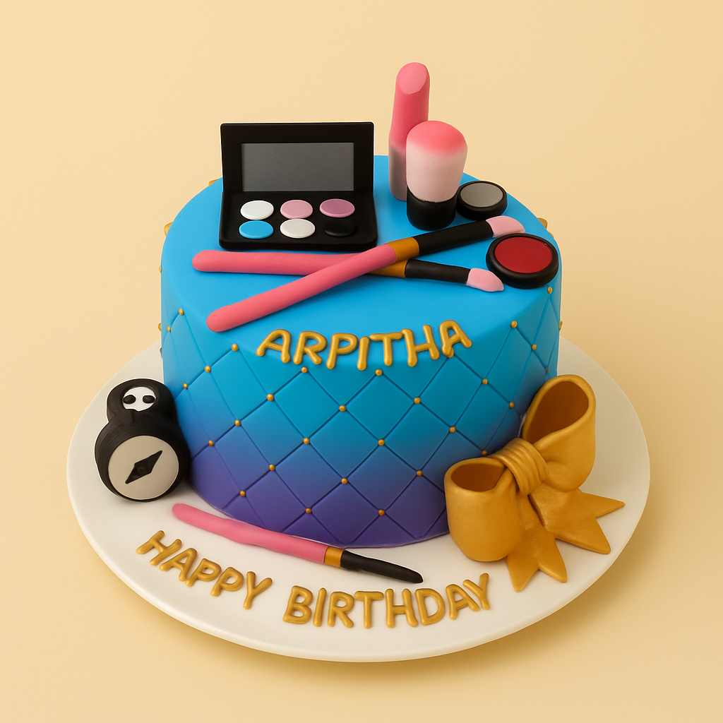 Makeup Theme Cake – Brown Bear Bakers