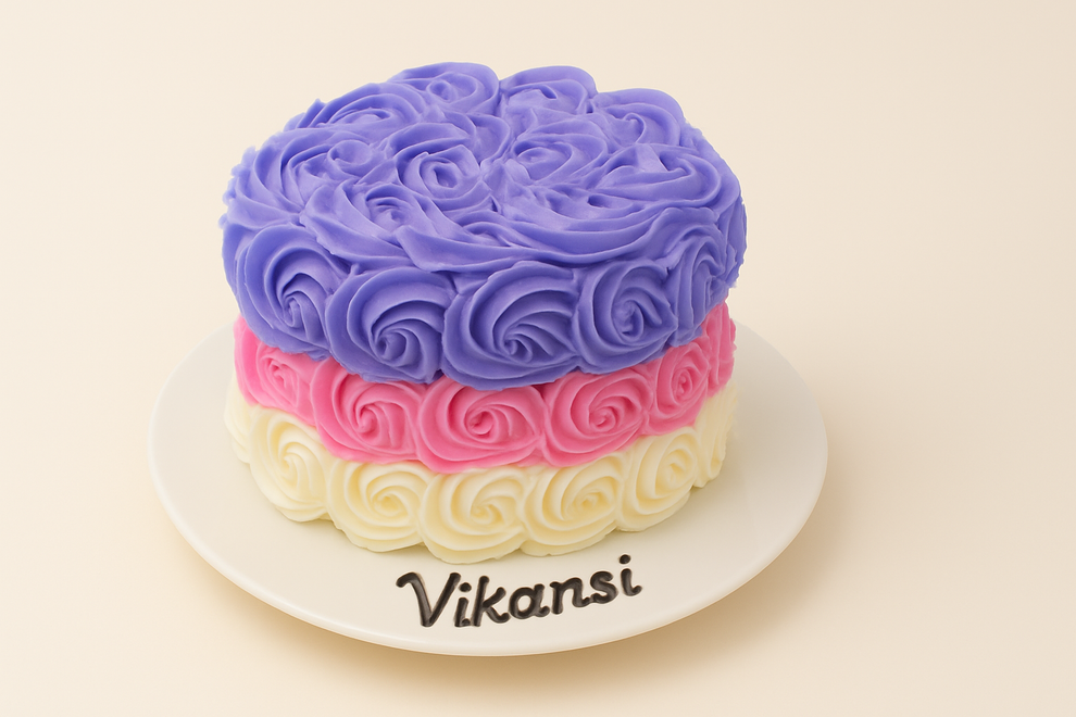 Tricolor Rosette Cake – Brown Bear Bakers